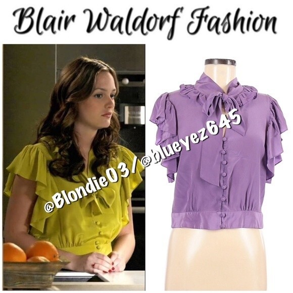 Milly | Tops | Milly Silk Purple Ruffle Blouse 6 | Poshmark